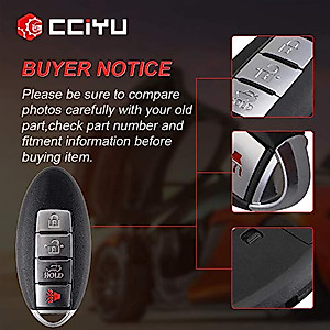 cciyu X 1 Flip Key Fob with Key Blade 4 buttons Replacement for 07 08 09 10 11 12 13 14 15 for Nissan Altima Maxima for Infiniti Q60 G35 G37 G25 Series with FCC KR55WK48903