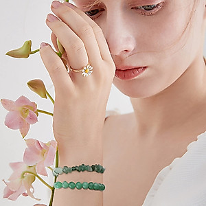 FINREZIO 10PCS Natural Gemstone Bead Bracelets for Men Women Semi-precious Beaded Bracelets Chakra Crystal Healing Bracelets Irregular Chips Beads Bracelet Stretch Relief Reiki Yoga Bracelet 6mm 8mm