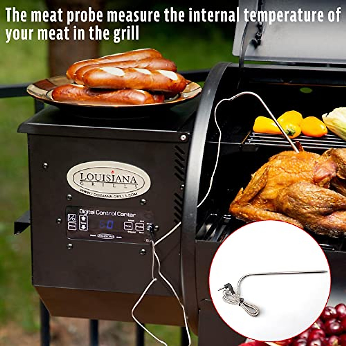 Digital Thermostat Control Board Kit for Louisiana Grills G2 Parts Number 50125 Compatible with Louisiana CS570 CS450 LG700 LG900 with Meat Probe,RTD Temperature Probe,Hot Rod Ignitor