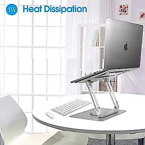 Rotatable Laptop Stand,Smvchen Newest Laptop Stand with 360°Rotating Base Ergonomic Laptop Riser for Collaborative Work Dual Rotary Shaft Fully Foldable for Easy Storage Fits for All 11-17.3" Laptops