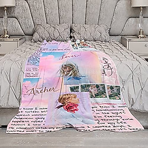 Love Pop Singers Music Album Cover Throw Blanket Warm Blanket in Winter Fleece Bedding Birthday Christmas Travel Gift King Size Blankets for Bed Best Gifts for Fans Bedroom 40"x50"