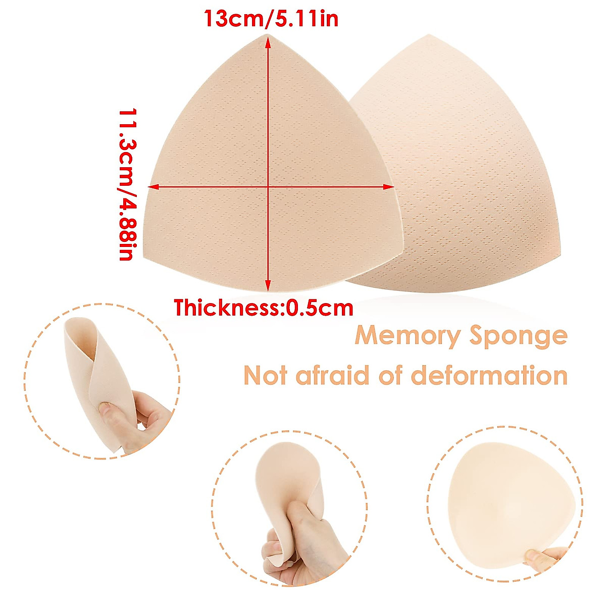WLLHYF 2 Pairs Bra Pads Inserts Breast Enhancers Women's Push Up Bra Pads Inserts Sports Bra Cups Add 1-2 Cup Sizes