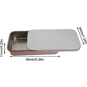 Silver Rectangular Empty Slide Top Metal Tin Containers for Candies, Jewelry, Crafts, Pills, Lip Balm, Watercolor Jewelry Storage Kit Craft Organization(80x34x10mm)