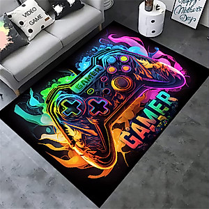 merlenuit Gaming Rug for Boys Room - Game Rugs for Boys Bedroom,Gamer Rug with Controller Design for Game Room,Esports Room 80x60 inches