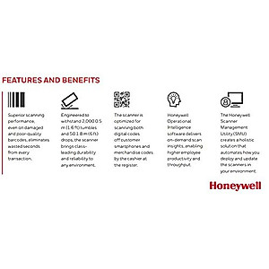 Kestronics Honeywell 1950GSR-2USB 2D Barcode Scanner with USB Cable, Black (Renewed)