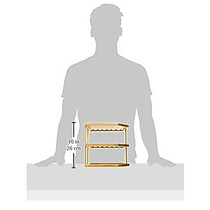 Trademark Innovations Bamboo Kitchen Counter Corner Shelf 3 Tier Plate Rack