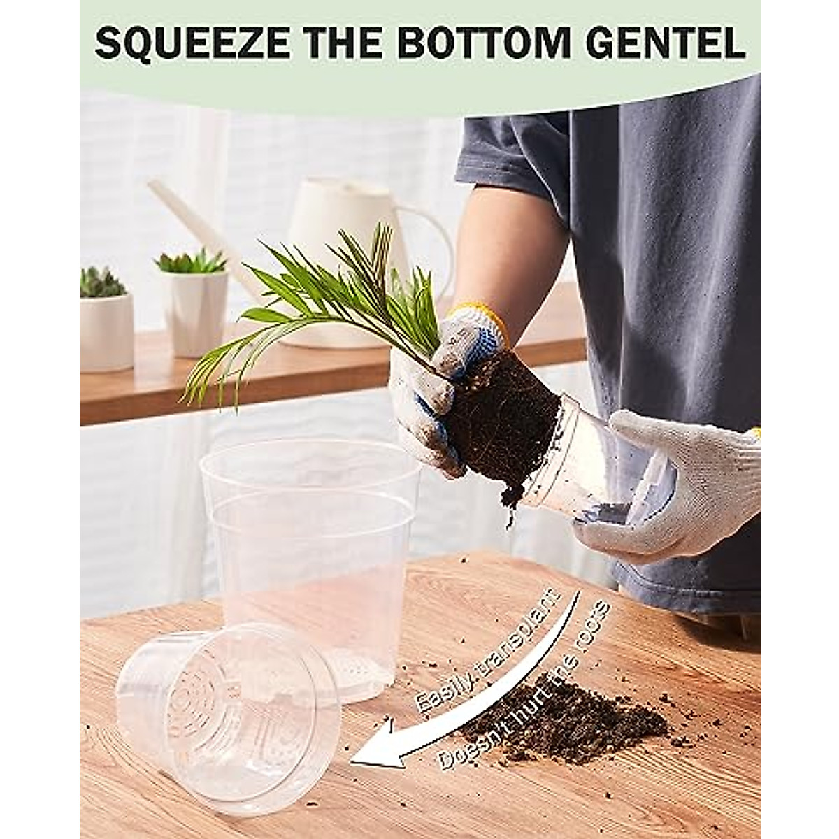 homenote Clear Nursery Pots for Plants,4 Inch Seedling Pots with Drainage Holes Plant Pot for Planting Flower Indoor Seed Starter Pots Outdoor High Transparency with Bonus 20 Plant Labels (30 Packs)