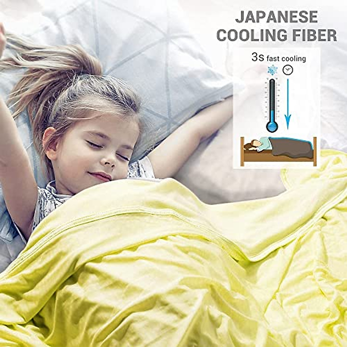 LUXEAR Arc-Chill Cooling Blankets for Sleeping Lightweight Summer Blanket for Hot Flashes - Queen Size Natural Bamboo Breathable Hot Sleeper Cold Sleep Throw for Night Sweats