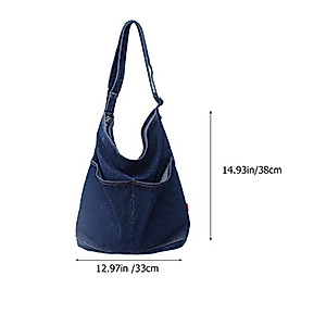 KESYOO Denim Shoulder Bag Purse Womens Hobo Tote Canvas Bag Vintage Crossbody Bag