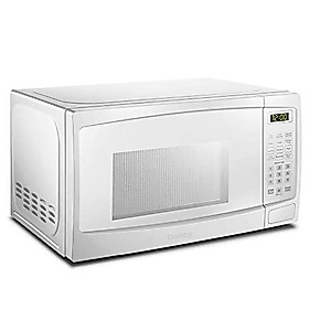 Danby DBMW0720BWW 0.7 Cu.Ft. Countertop Microwave In White - 700 Watts, Small Microwave With Push Button Door