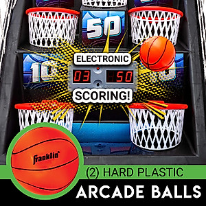 Franklin Sports Basketball Arcade Game - Table Top Bounce A Bucket Shootout Basketball Game - Indoor Electronic Basketball Gameroom Game for Kids + Adults - Fun Basketball Toy for Boys + Girls - Red