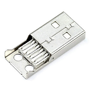 Xcoazipod 20pcs USB 2.0 Type A Male USB 4 Pin Plug Socket Connector with Black Plastic Cover