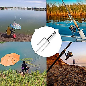 weallbuy Beach Umbrella Sand Anchor with 3 Nails, Heavy Duty Metal Sun Umbrella Holder, Outdoor Umbrella Stand Steel Anchor for Beach Grass Sand