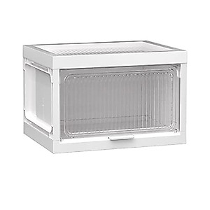 NIZAME 1-4 Layer Large Stackable Storage Boxes Set Storage Boxes for Shelves Push-pull Type Storage Bins with Universal Wheel and Lid (Size : 1 Layer)