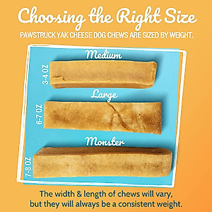 Pawstruck XL Monster Himalayan Yak Cheese Chews for Dogs - Premium Long Lasting Natural Treat for Aggressive Chewers - High Protein Odorless & Limited Ingredient - Pack of 1 - Packaging May Vary