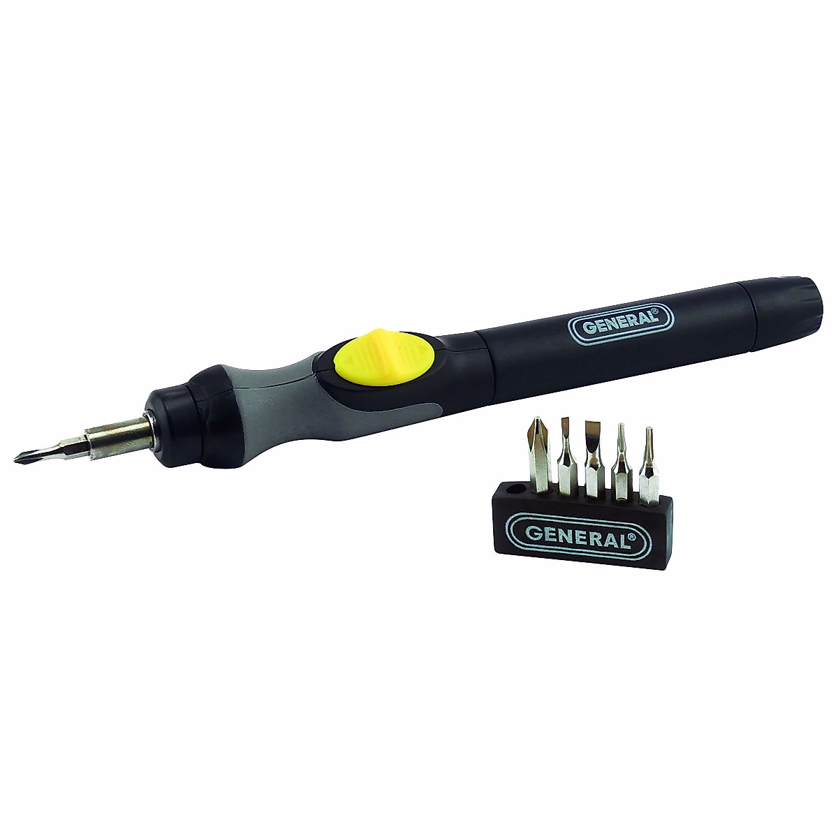 General Tools Precision Cordless Electric Screwdriver #500 with Six Bits and Quick Change Chuck, Handles Difficult, Repetitive Screw-Fastening Jobs