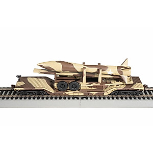 Bachmann Trains - 52' Center Depressed Flat Car - Desert Camouflage with Missile - HO Scale