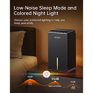 Dehumidifier, MORFY 52OZ Small Dehumidifier for Bedroom Bathroom RV with Auto Shut Off, Portable Quiet Dehumidifiers for Room Home Closet Laundry Room