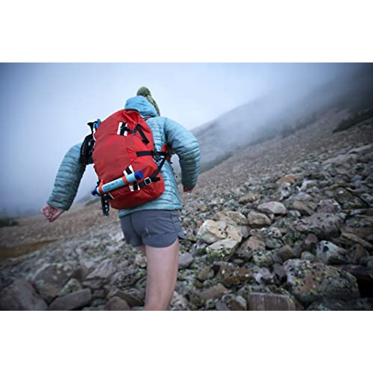 LifeStraw Personal Water Filter for Hiking, Camping, Travel, and Emergency Preparedness, 1 Pack, Blue