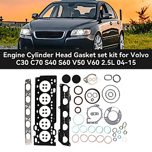 VIPIH Engine Cylinder Head Gasket set kit for Volvo C30 C70 S40 S60 V50 V60 2.5L 04-15