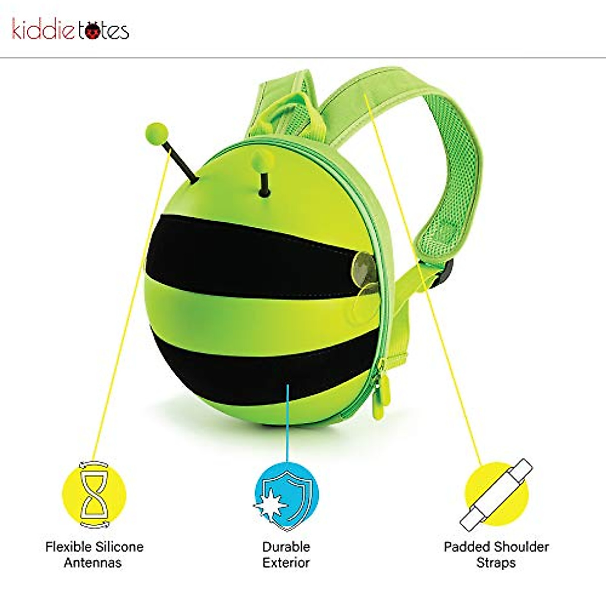 KIDDIETOTES Bumblebee Backpack for Kids, Toddlers, and Children - Perfect for Daycare, Preschool, and Pre-K