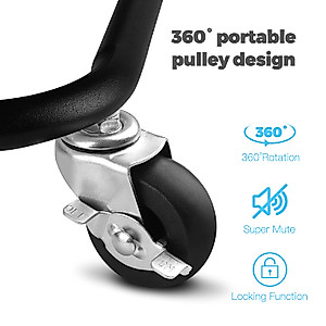 johgee Multifunctional Rolling Cart, Black, Portable, Sturdy, 17"L x 12.6"W x 29.5"H