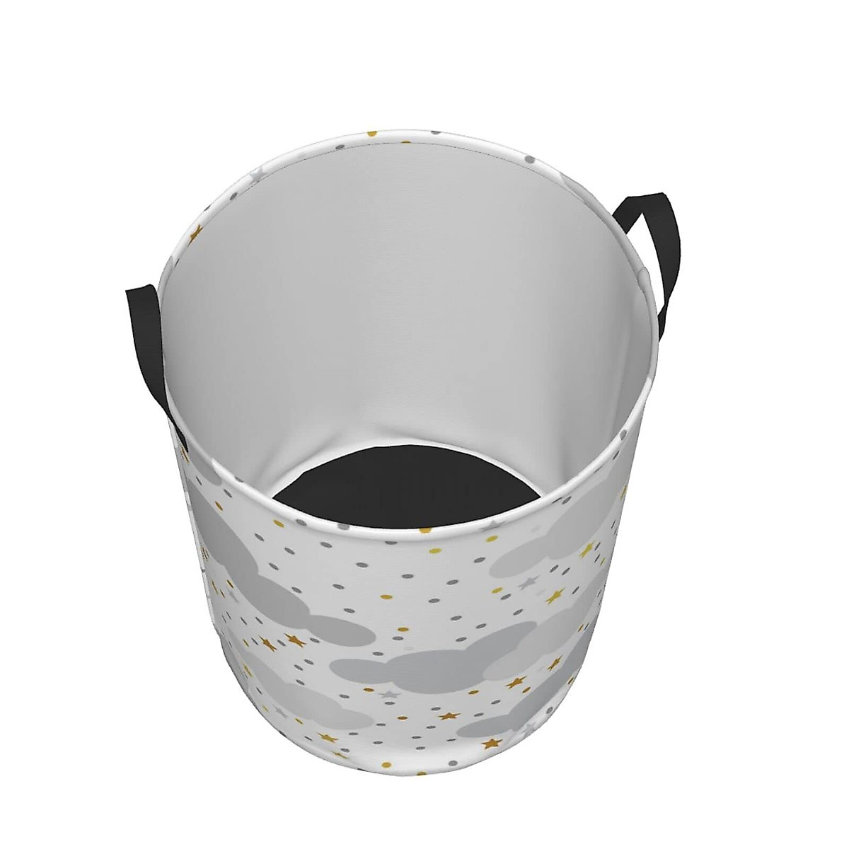 Foruidea Clouds Dreamy Sky With Dots And Stars Laundry Basket,Laundry Hamper,Collapsible Storage Bin,Oxford Fabric Clothes Baskets,Nursery Hamper For Home,Office,Dorm,Gift Basket