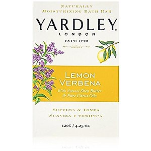 Yardley London Lemon Verbena With Shea Butter & Pure Citrus Oil Moisturizing Bar 4.25 ozr (Pack of 2)