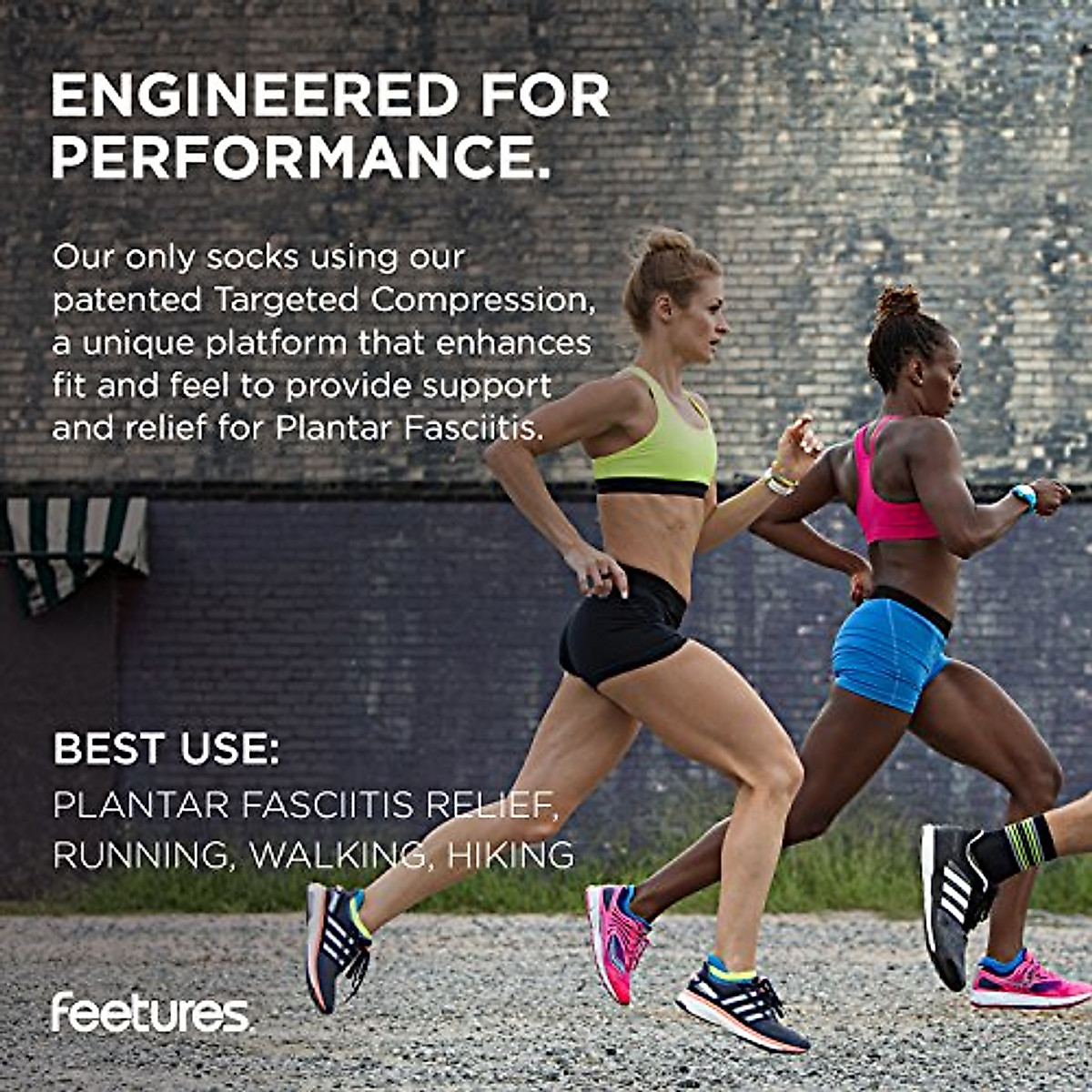 Feetures Plantar Fasciitis Relief Sock Ultra Light No Show Tab- Compression Sock for Men & Women