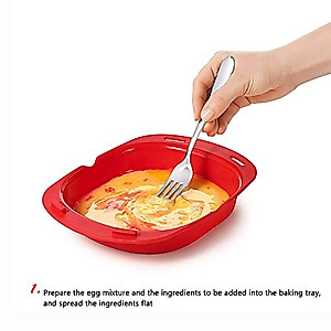 WINGSIGHT Silicone Omelette Maker Non Stick Foldable Microwave Egg Roll Baking Pan Omelet Tool,Quick and Easy 2 in 1 Silicone Omelet Tool Breakfast Set (1 pack)