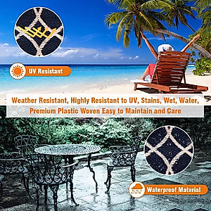 Reversible Mats - Outdoor Rugs 5'x8' for Patios Clearance, Plastic Straw Rugs Waterproof, Portable, Outdoor RV Camping Rug, Garden, Balcony, Picnic, Beach, Camping(Black & Beige)