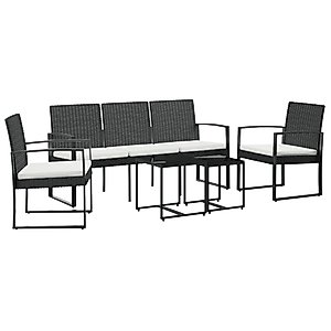 Makastle 5-Piece Patio Bistro Set with Coffee Table & Wicker Armrests, Small Patio Conversation Set, All Weather PE Rattan Chairs Backyard Garden Furniture