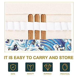 SEWACC Crochet Storage Bag Crochet Organizer Weave Needle Container Crochet Case Organizer Crochet Hook Organizer Case Crochet Hook Case Foldable Pouch Pen Holder Travel Polyester Cotton