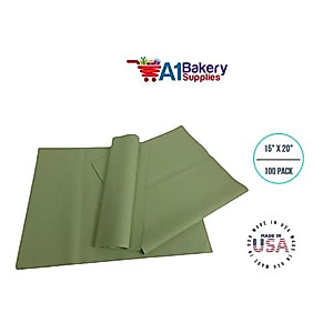 Sage Green Light Olive Bulk Tissue Paper 15 Inch x 20 Inch - 100 Sheets Premium Quality Gift wrap Tissue Paper Made in USA