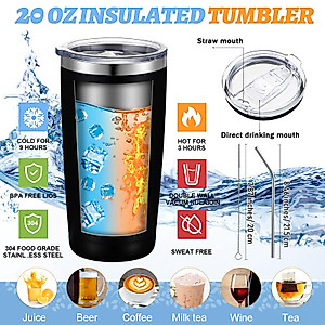 Skybooly Set of 3 Pastor Appreciation Gifts for Men 20oz Stainless Steel Tumbler Pastor Ordination A5 Journal Inspirational Ballpoint Pen Gift for Clergy Appreciation Day Christmas, Birthday (Black)