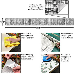 Teacher Created Resources Black Freestyle Grid Peel and Stick Decorative Paper (TCR70009) 17-1/2" inches x 10 feet