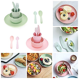 FULANDL 14Pcs Dinnerware Sets, Lightweight Healthy Plates, Soup Spoon, Bowls, Cups and Cutlery Sets- Dishwasher & Microwave Safe (Set for 2)