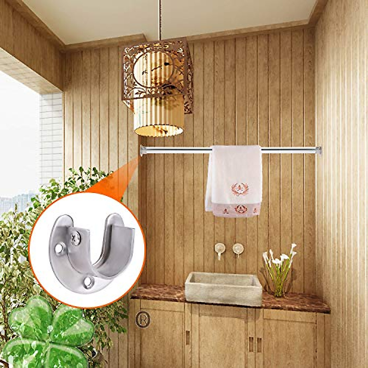 Closet Rod Brackets Heavy Duty Stainless Steel Closet Rod Holder U Shape Socket Bracket End for Shower Rod Holder Closet Rar Bracket Closet Pole Socket 1 inch Curtain Rod Bracket with Screws 2 Sets