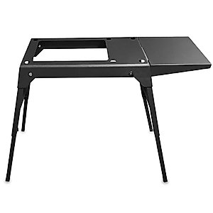 BSARTE Grill Griddle Stand Compatible for Blackstone 17” 22 inch Table Top Griddle, Outdoor Camping Cooking Station Worktable with Adjustable Leg and Side Shelf, BBQ Accessories