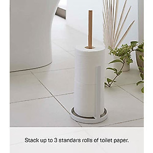 Yamazaki Home Toilet Paper Stocker, Holds 3 Toilet Paper Rolls, No Assembly Req, White, One Size