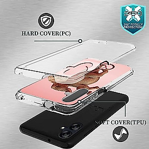 SROJDHFJB Phone Case for Samsung Galaxy A04 4G, Clear Cover for Galaxy A04 4G Dual Layer Soft Rubber Shockproof Bumper Anti-Scratch Hard PC Back, Girls Shell with Cycling Elaphant Dsigned