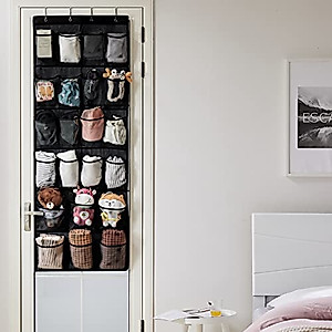 YOUDENOVA Over the Door Hanging Shoe Organizer - 2 Pack, 22 Extra Large Mesh Pockets Shoe Storage Racks Holders Behind Closet Door with 4 Metal Hooks for Sneakers, High Heels, Slippers