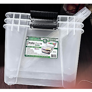 GREENMADE InstaView45. Multi-Use Storage. 45 Quartz. 3PACK. Stackable. Crystal Clear.