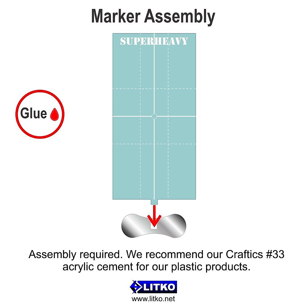 LITKO Practical Line of Sight Marker Set Compatible with Battletech, Transparent Light Blue (4)