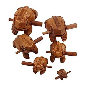 Wood Frog Guiro Rasp, Thailand Traditional Craft Wooden Musical Instrument Tone Block(12.7CM/5Inch)