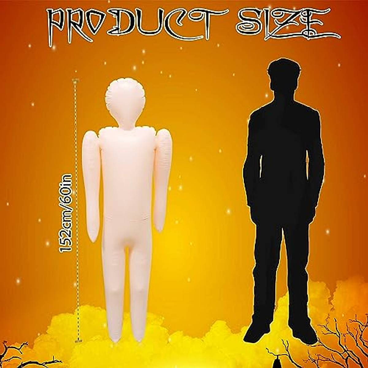 Full Size Inflatable Body Mannequin, Dead Body Halloween Prop Halloween Yard Decorations, Inflatable Dummy Dead Body Prop to Dress Up & Costume Display for Halloween Inflatables Outdoor Decorations
