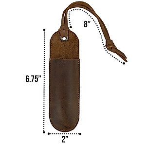 Hide & Drink, Corkscrew Holder with Strap Handmade from Full Grain Leather - Classy Wine Opener Case, Waiter Accessory - Bourbon Brown