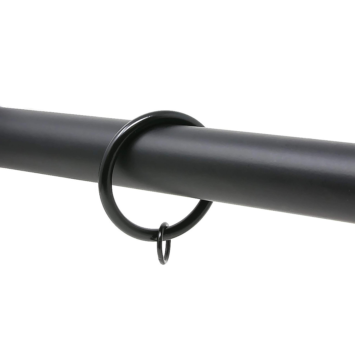 Urbanest Solid Metal Window Drapery Curtain Panel Ring with Eyelet, 1.5" Inner Diameter, Fits Up to 1.25" Rod, Set of 28 - Black