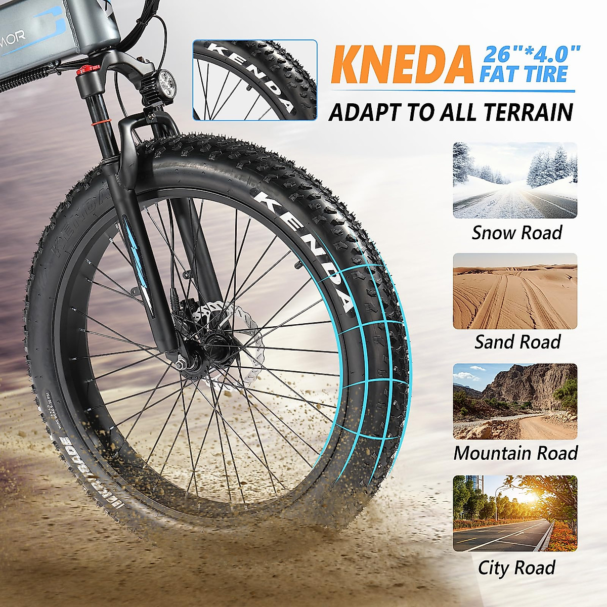 PEXMOR Electric Bike for Adults, 750W(Peak 1000W) 30MPH | Full Suspension Mountain Ebike, 60+ Miles 48V 12AH Removable Battery, 26" Fat Tire Foldable Commuter Electric Bicycle 21 Speed, UL2849