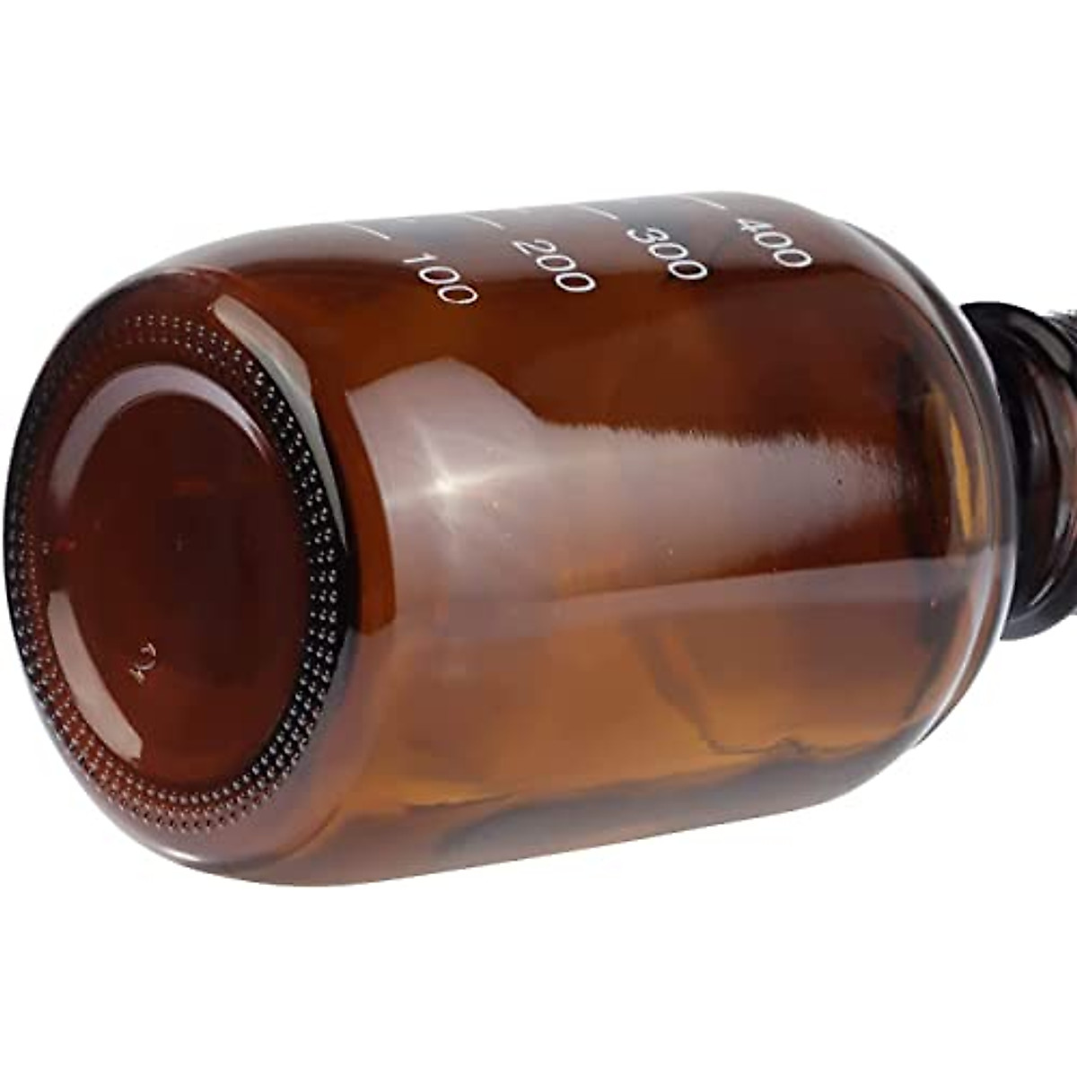 Basstein Lab Media Storage Amber Bottles Brown Graduated Glass Container GL45 Screw Cap Leakproof Multi-Purpose for Scientific | Pack of 8 (Orange,500ml)